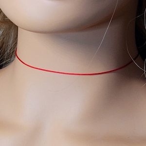 Simple Red String Choker Minimalist Waterproof Good Luck Necklace - Etsy
