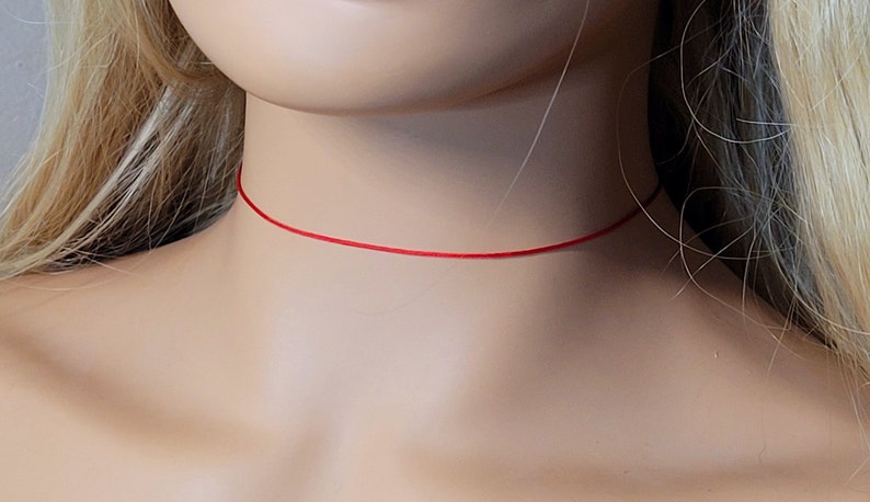 Simple Red String Choker Minimalist Waterproof Good Luck - Etsy