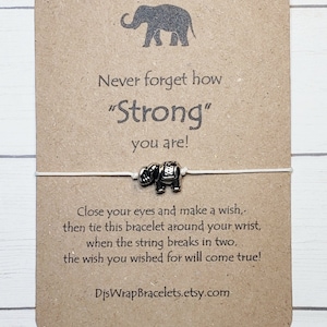 Elephant Wish Bracelet, Elephant Strength Bracelet, Memory Elephant ...
