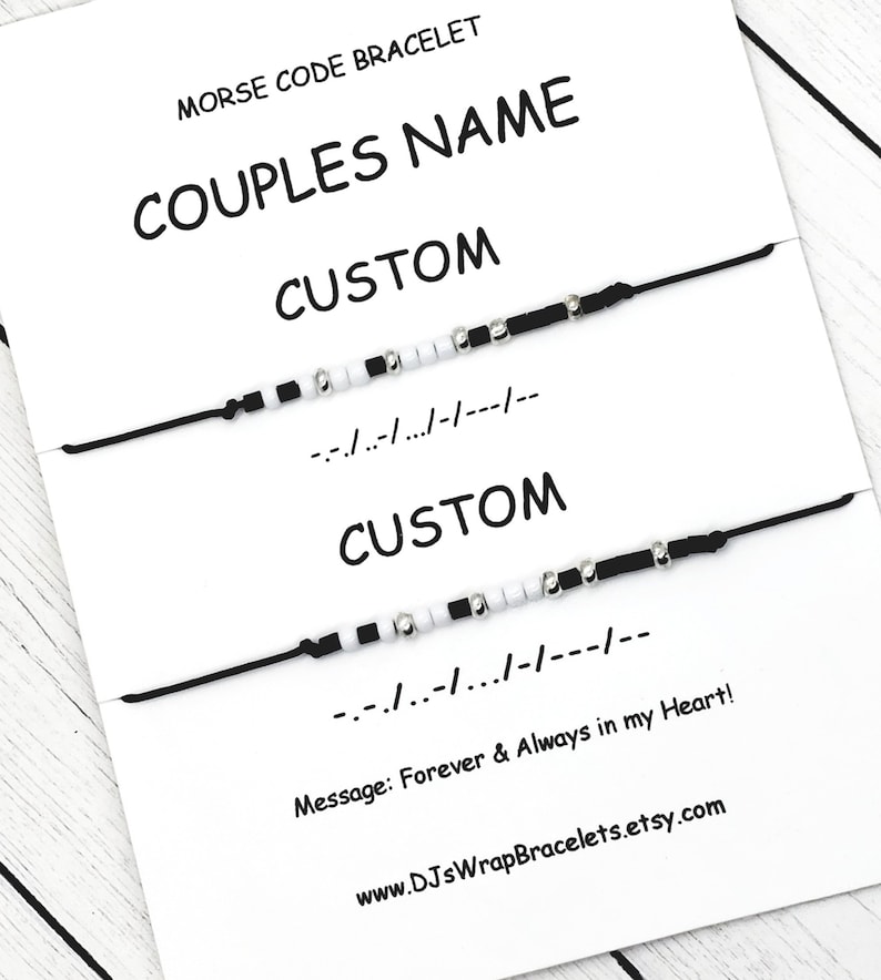 Couples Name Morse Code Bracelet Set of 2 Matching Bracelet - Etsy