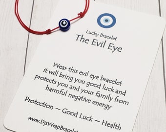 Seven Knots Evil Eye Red Black Protection Handmade Bracelet Gift for ...