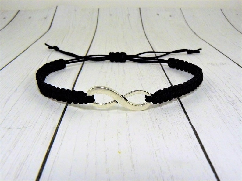 Black String Friendship Bracelets Set of 7 Infinity String - Etsy