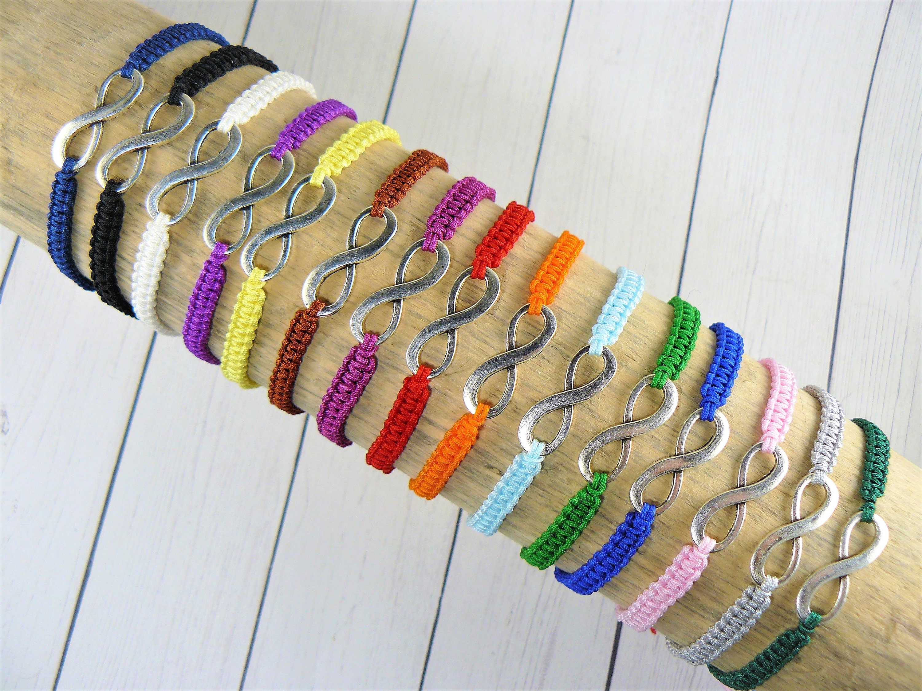 Silver Infinity Macrame Bracelet Friendship Bracelet Couples - Etsy