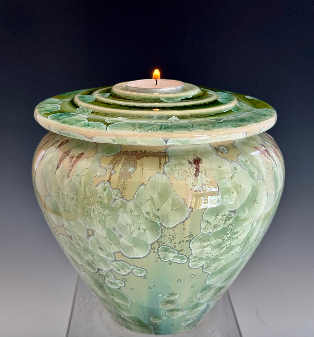 Handmade Cremation Urn for Ashes, Ceramic Celebration of Life Candle ...