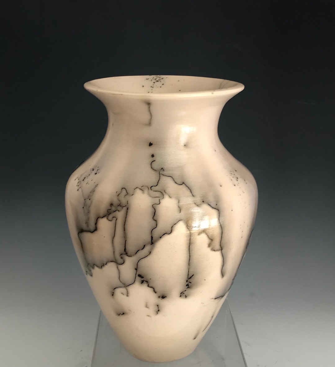 Handmade Horsehair Raku Pottery Vase: Gold Sheen Ceramic - Etsy