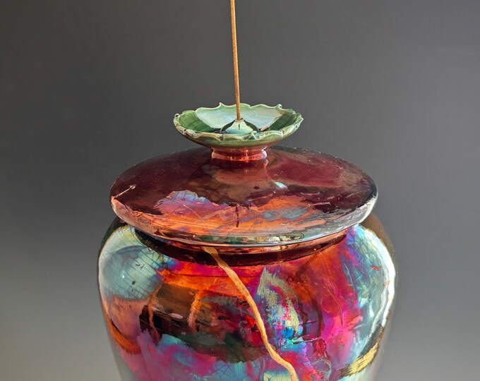 Kintsugi Raku Incense Urn: Flower Bud Ceramic Cremation Urn - Etsy