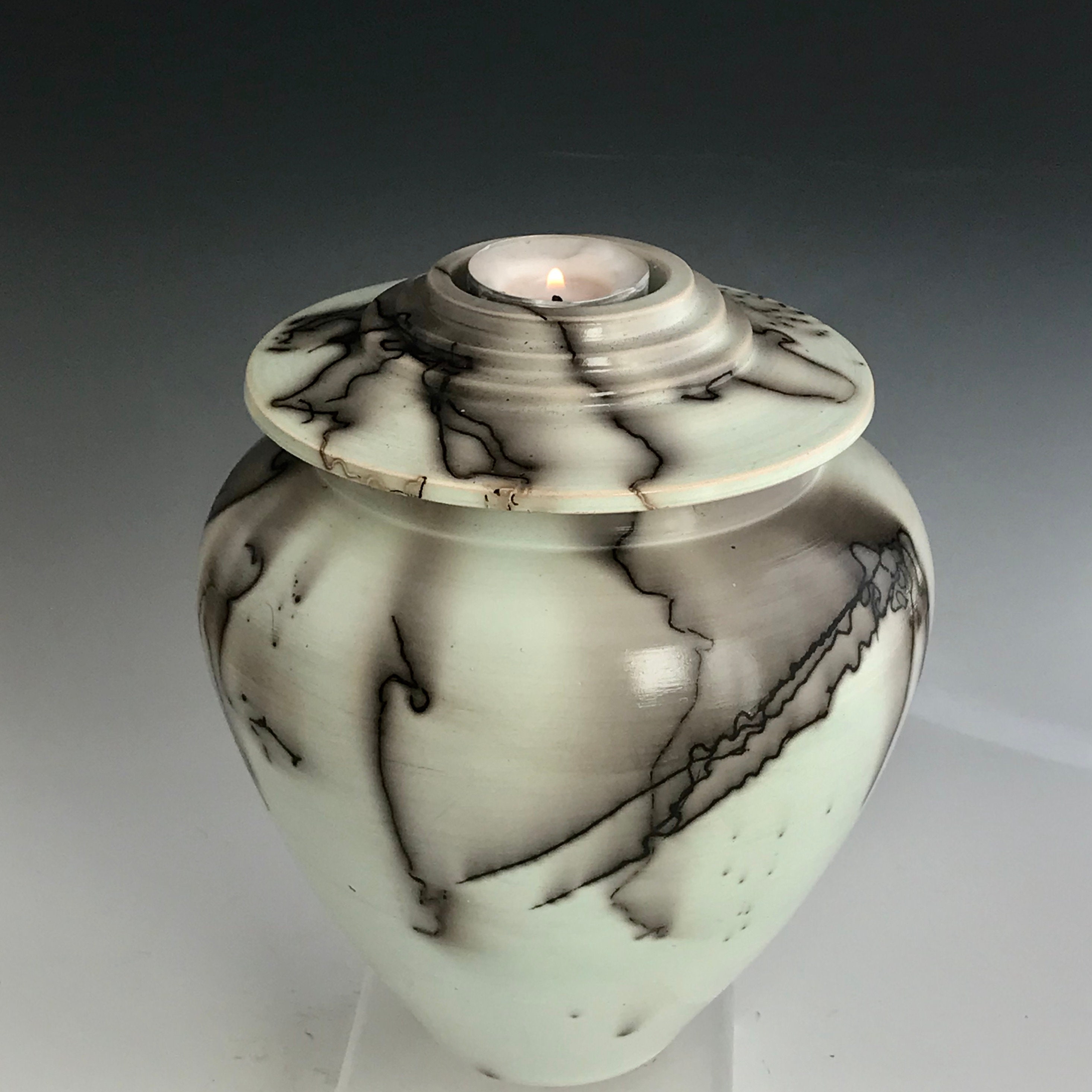 Ceramic Cremation Burial Urn Horsehair Raku Fine Ceramic | Etsy