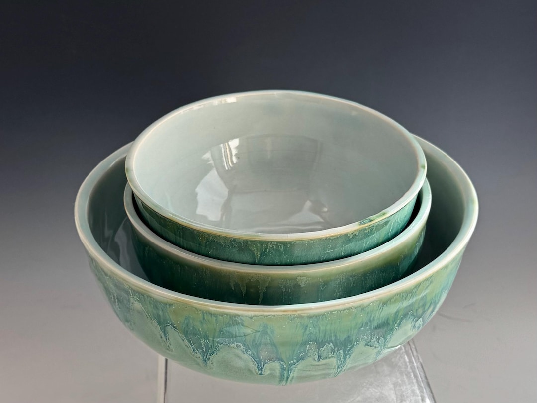 Handmade Ceramic Nesting Bowl Set: Serving & Noodle Bowls - Etsy