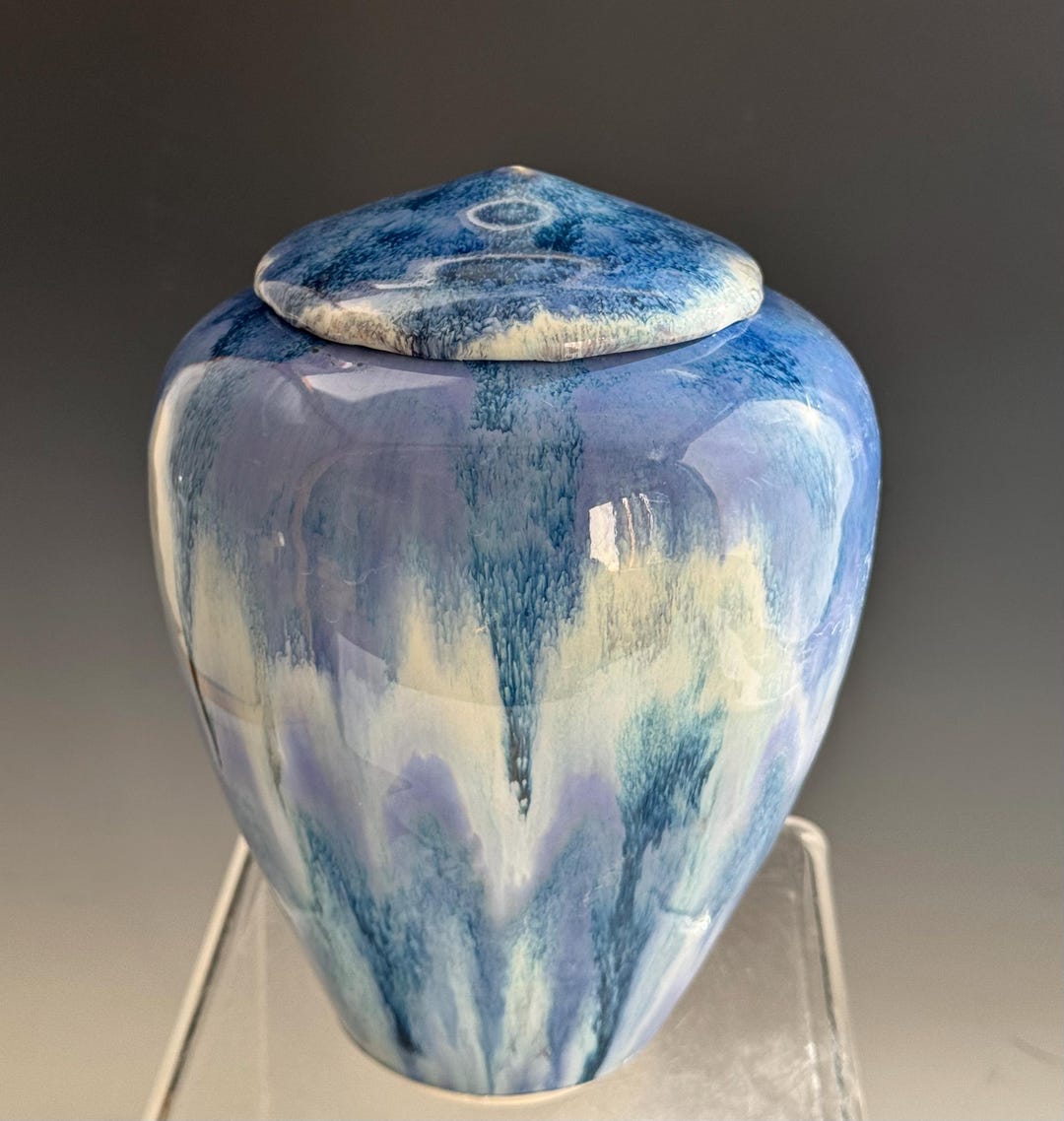 Ceramic Cremation Urn for Human Ashes, Handmade Funeral Vessel, Unique ...