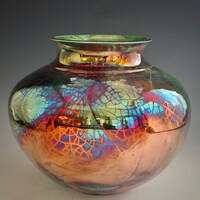 STUNNING Hand Thrown Raku Art Pottery Oriental Flower Bowl by Vancouver ...