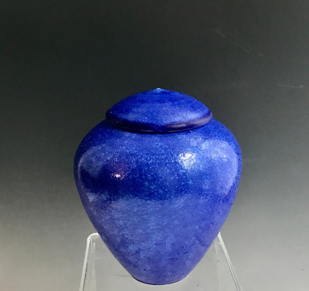 Ceramic Cremation Urn for Ashes, Crystalline Pottery Funeral Vessel ...