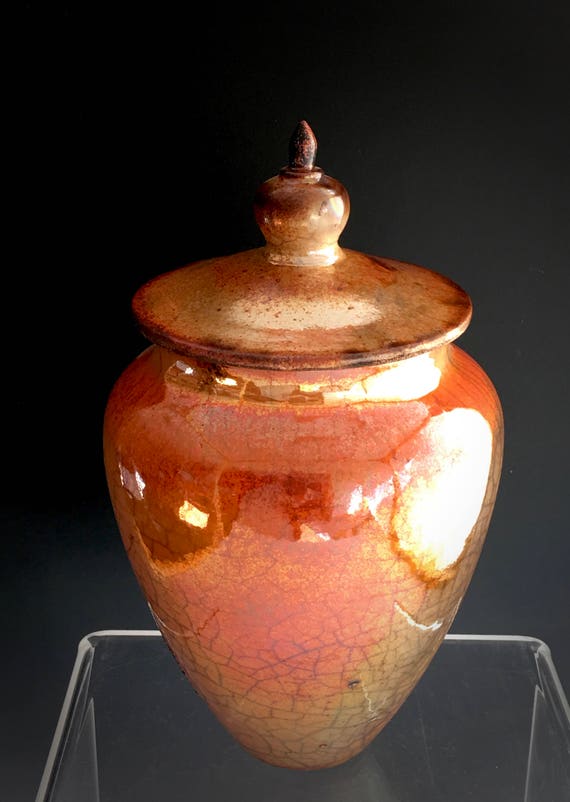 Cremation Urn Ceramic Urn for Ashes Treasury Pet urn Raku | Etsy