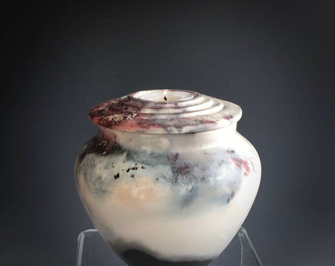 Ceramic Candle Urn, Pit Fire Pottery, Burial Cremation Urn, Pet Urn ...