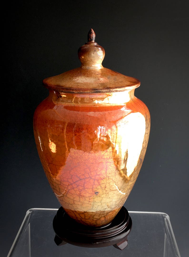 Cremation Urn Ceramic Urn for Ashes Treasury Pet urn Raku | Etsy