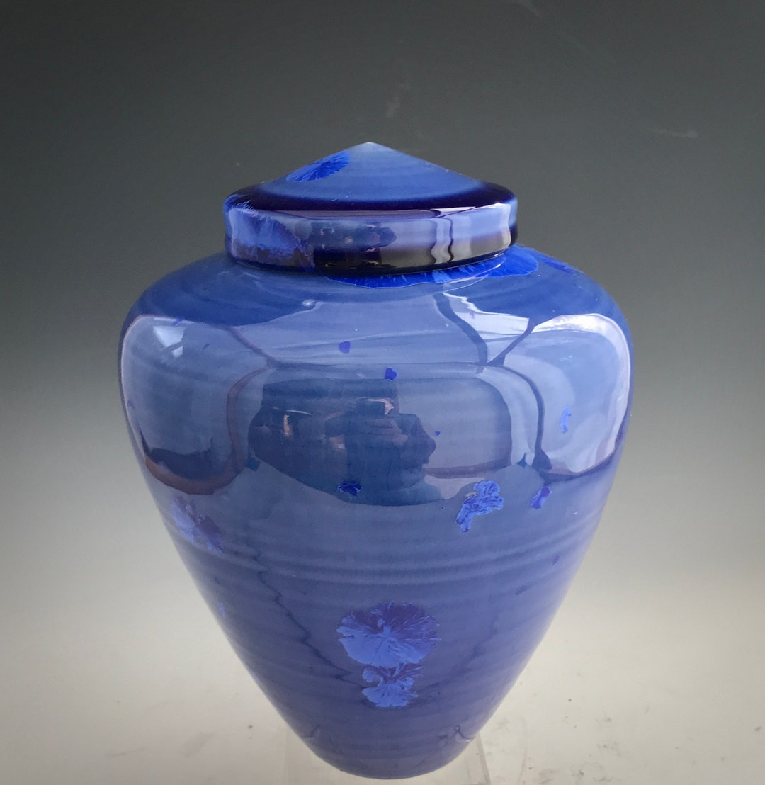 Ceramic Cremation Urn for Ashes Funeral Vessel Crystalline - Etsy