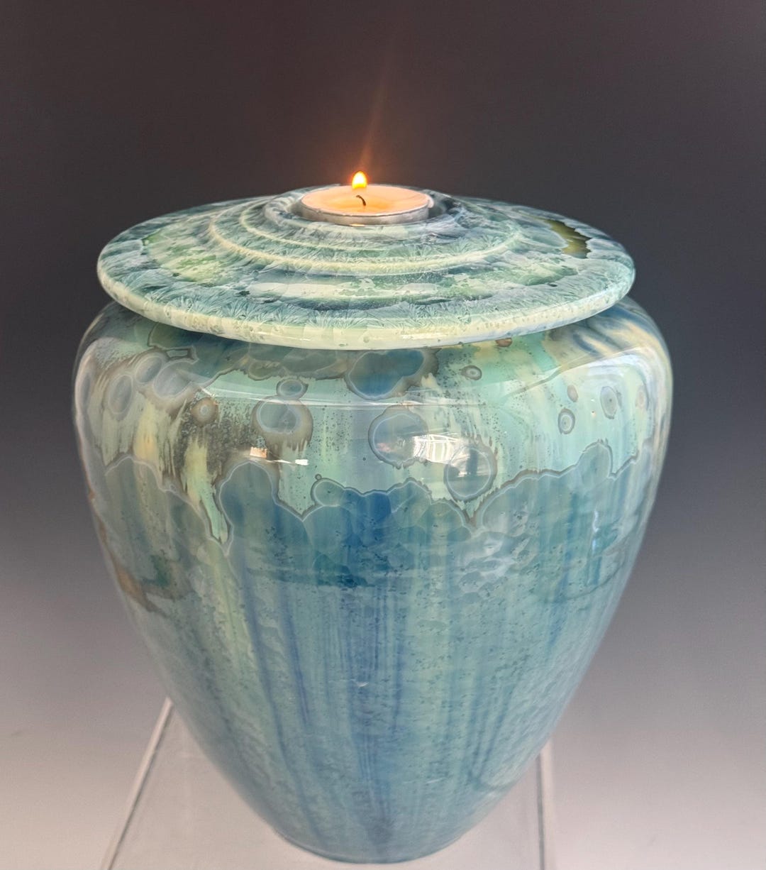 Handmade Cremation Urn for Ashes, Ceramic Celebration of Life Candle ...