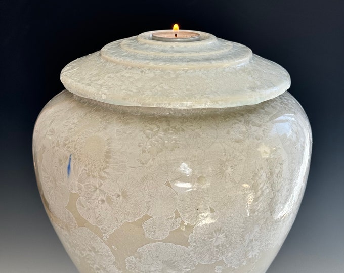 Extra Large Ceramic Cremation Urn for Ashes, White Purity Celebration ...