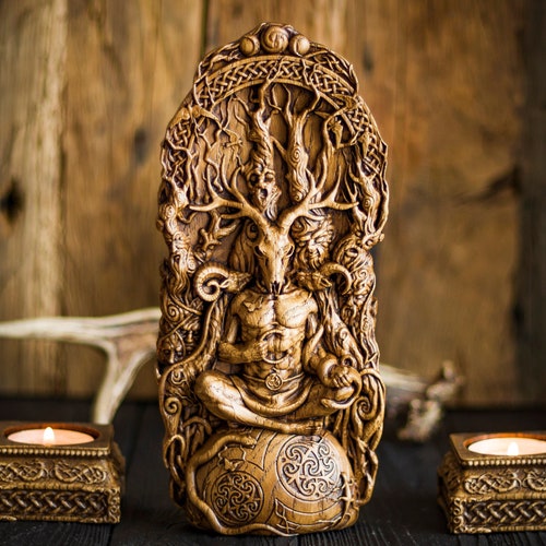Altar Wooden Wiccan Horned God Cernunnos Herne Pagan Ancient - Etsy