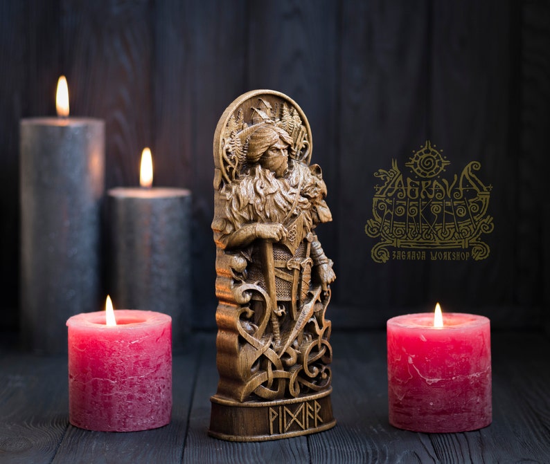 Vidar Statue Wood Sculpture Wood Carving | Etsy