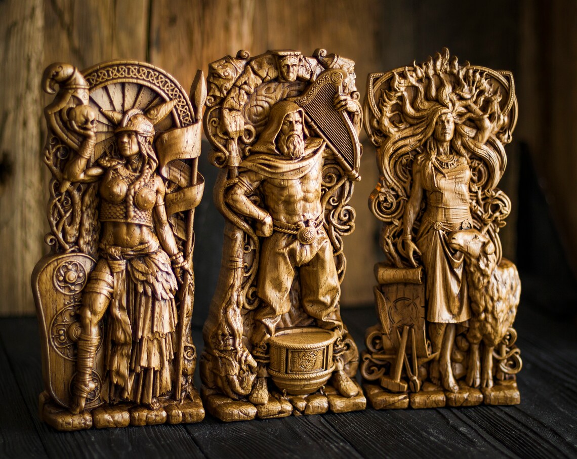 Handmade Oak Dagda Statue: Irish Celtic Pagan God Altar Decor - Etsy