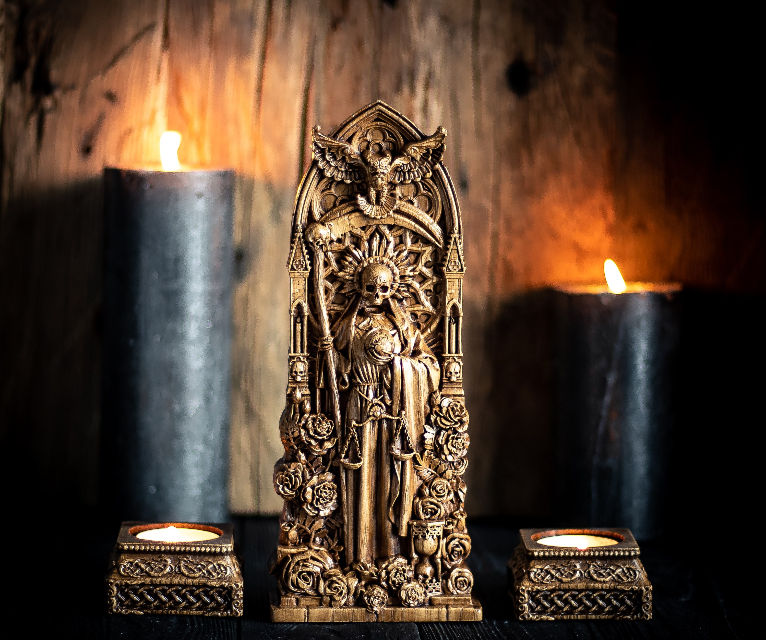 Santa Muerte Goddess Statuette Holy Death for Home Altar - Etsy