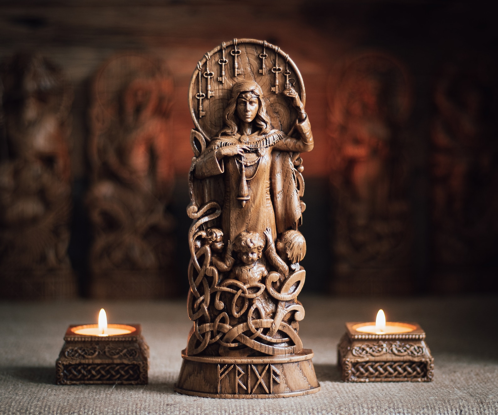 Frigg Statue Friga Frigga Norse Gods Wood Carving Altar - Etsy