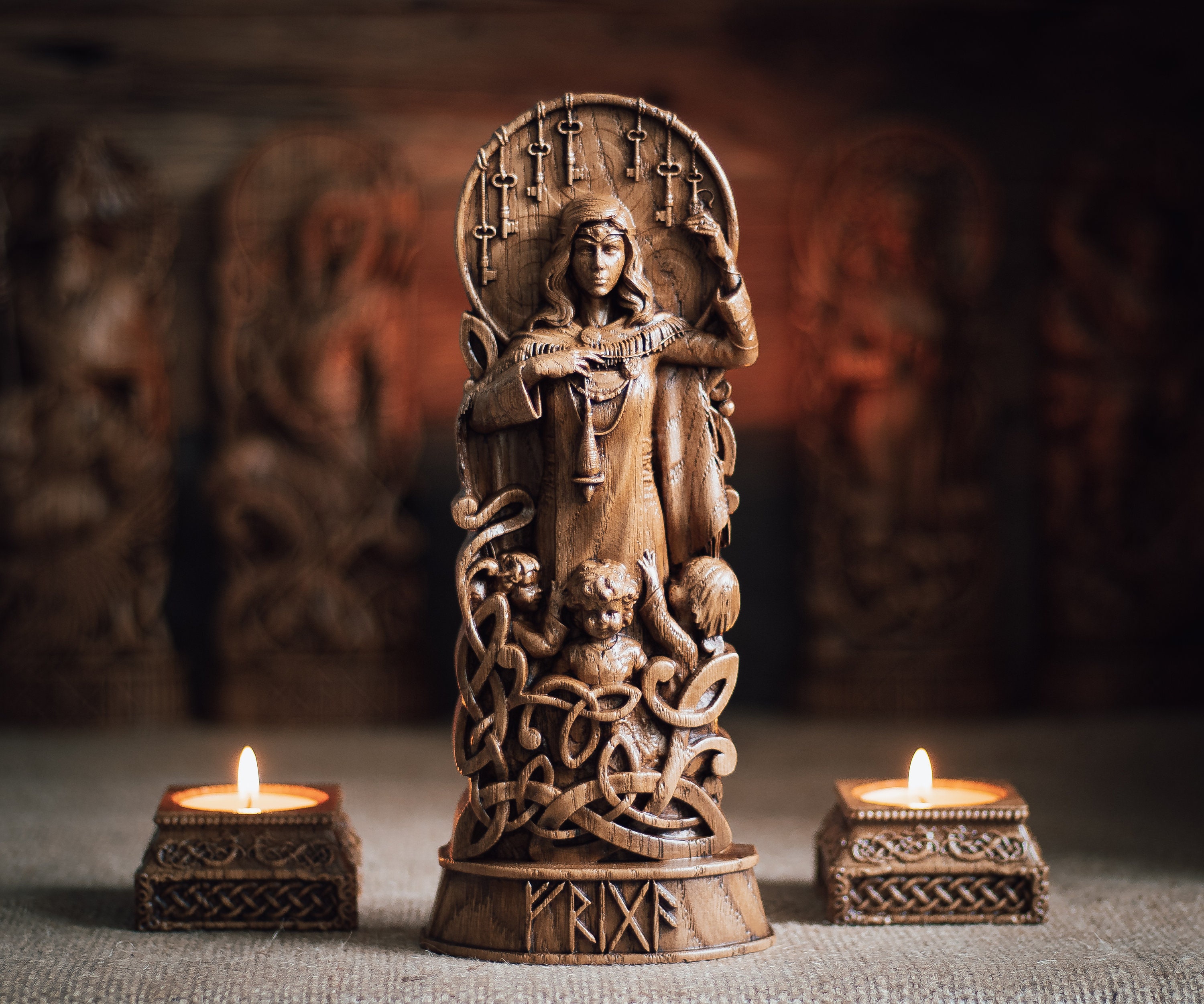 Frigg Statue Friga Frigga Norse Gods Wood Carving Altar - Etsy UK