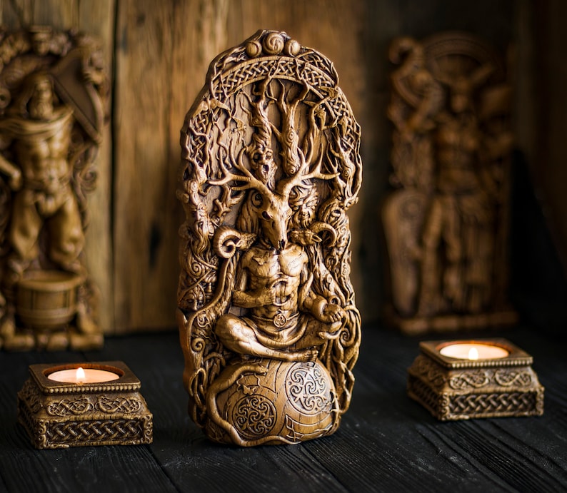 Cernunnos Cernun Wood Horned God Celtic God Altar Statue - Etsy UK