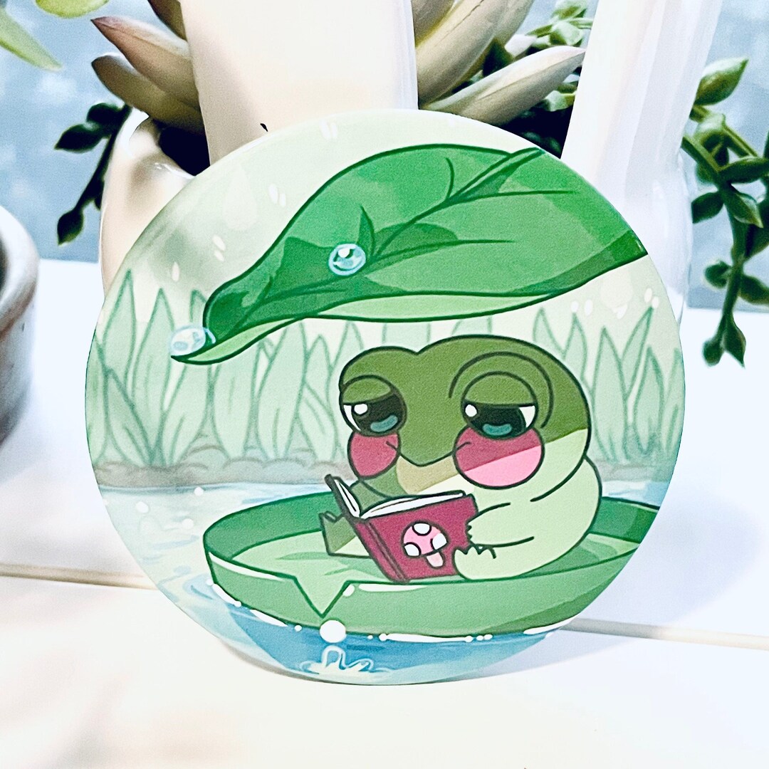 Cute Rainy Frog Pin Cute Frog Stuff Cute Frog Decor Frog Gifts Reading ...