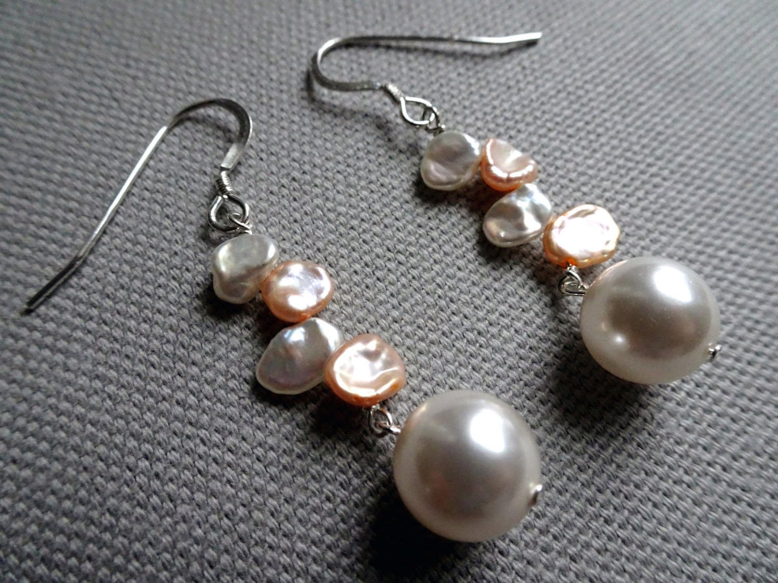 Peach Blossom Necklace and Earrings Collection (freshwater Pearls ...
