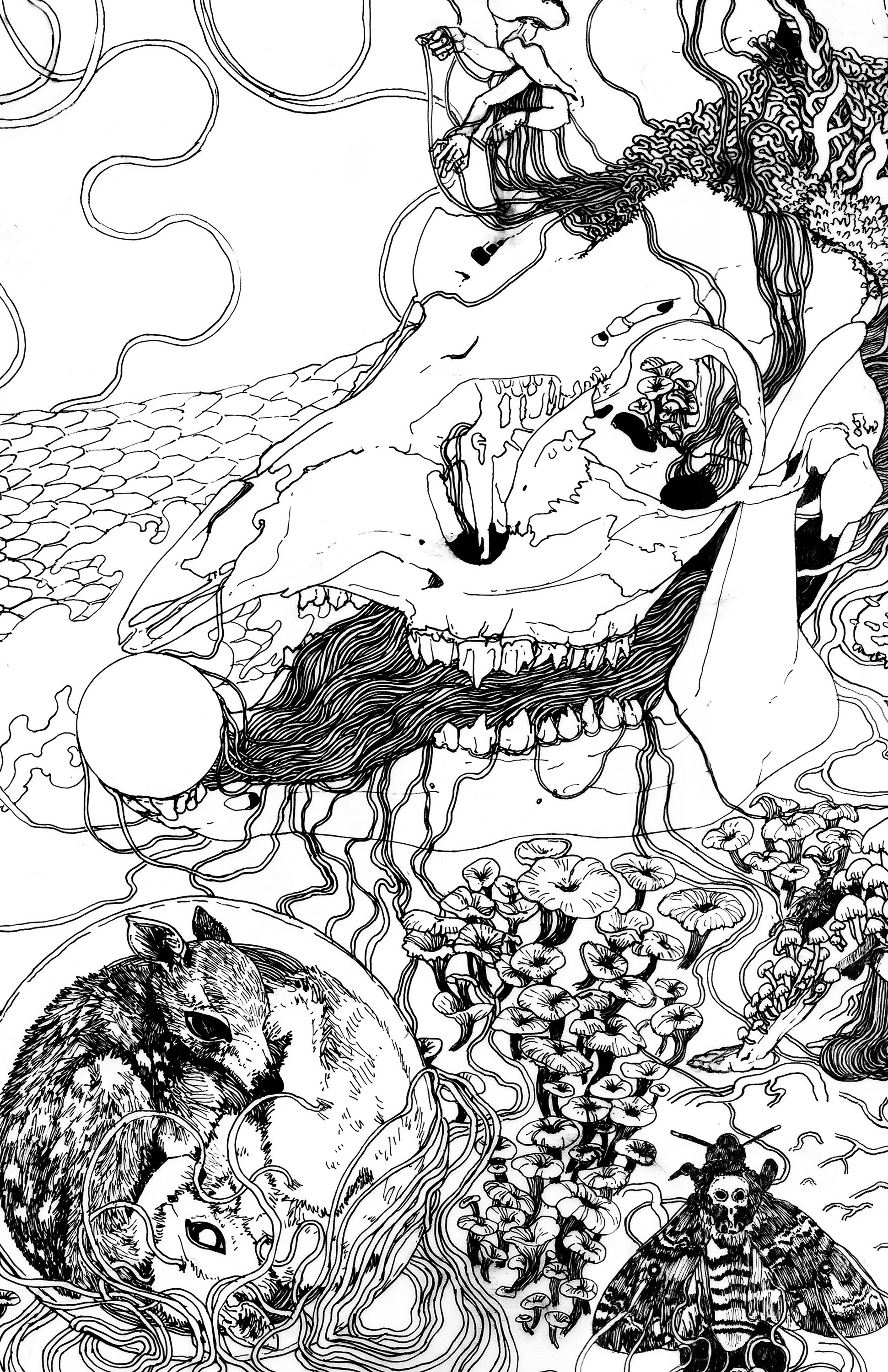 Soul Unwinding 11 X 17 Beautiful Detailed Line Drawing Print for Wall ...