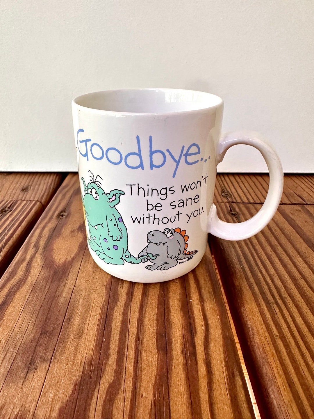 Vintage 1987 Hallmark goodbye Coffee Tea Mug Shoebox Greetings Made in ...