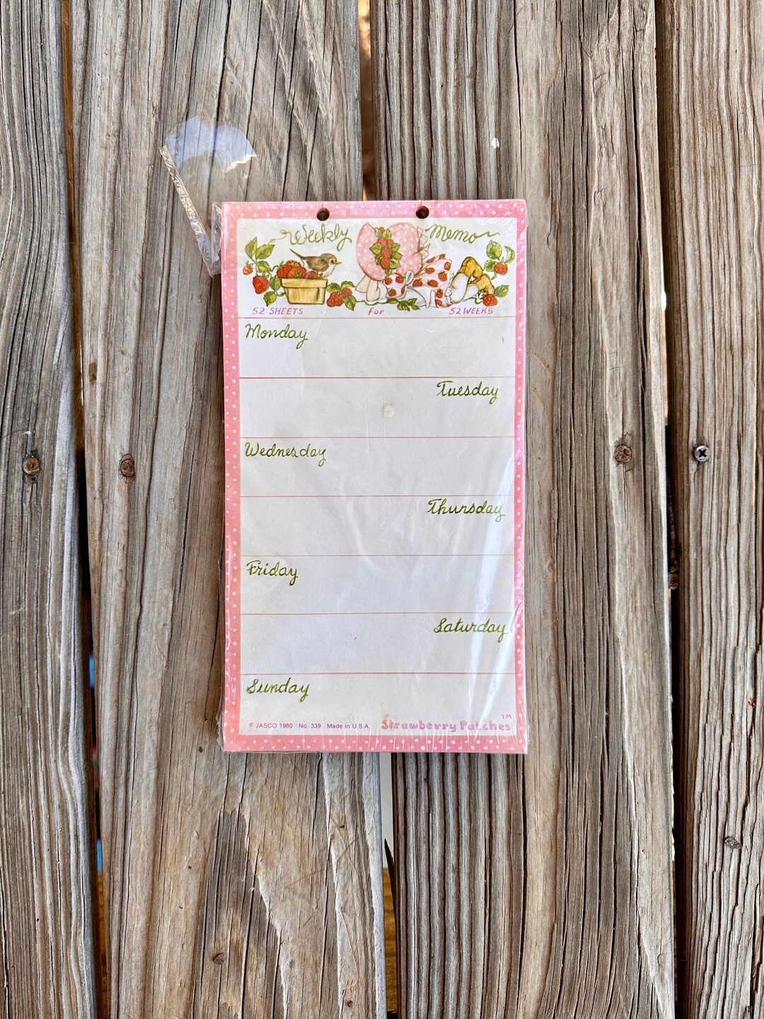 Vintage 1980 Strawberry Patches Weekly Memo Pad - Made in USA - Etsy