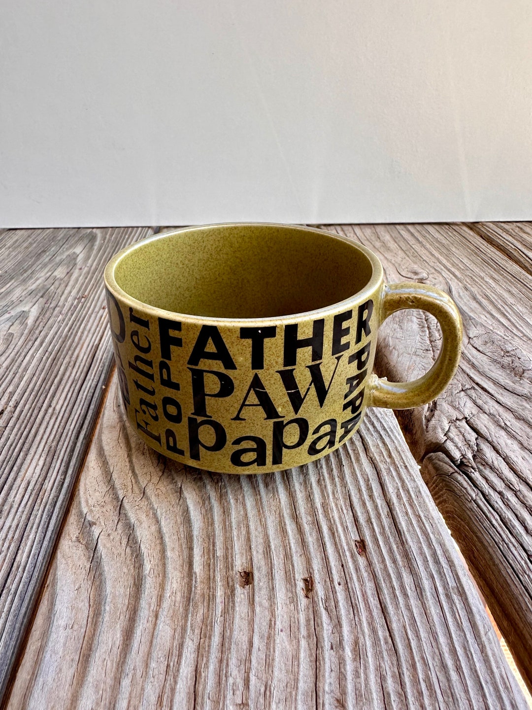 Vintage 1970's Dad Pop Papa Father Paw Coffee Tea Stoneware Mug Made in ...