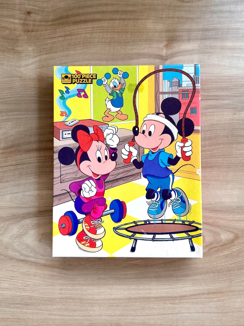 Vintage 1986 Mickey and Minnie Mouse Workout Puzzle - 100 Piece - Etsy