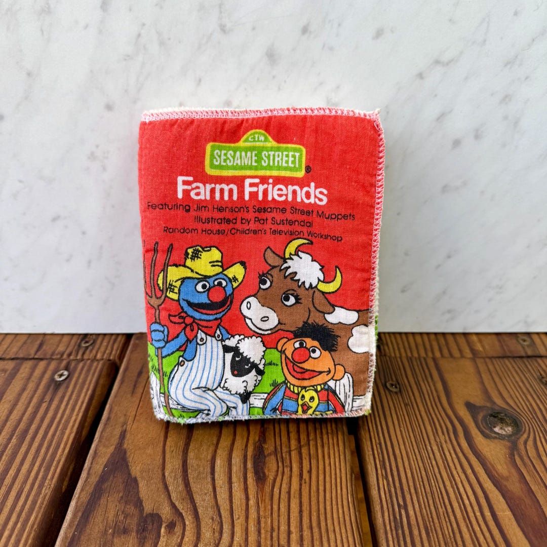 Vintage 1985 Sesame Street "farm Friends" Cuddle Cloth Book for Young ...