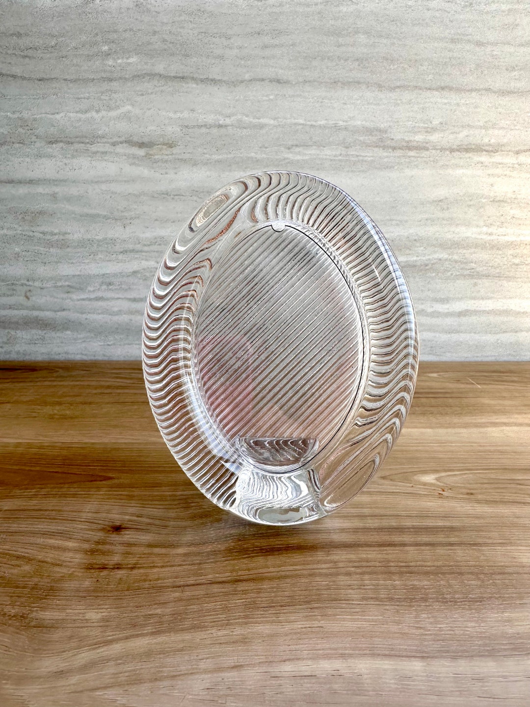 Vintage Clear Ribbed Glass Oval Mikasa Photo Picture Frame - Wedding ...