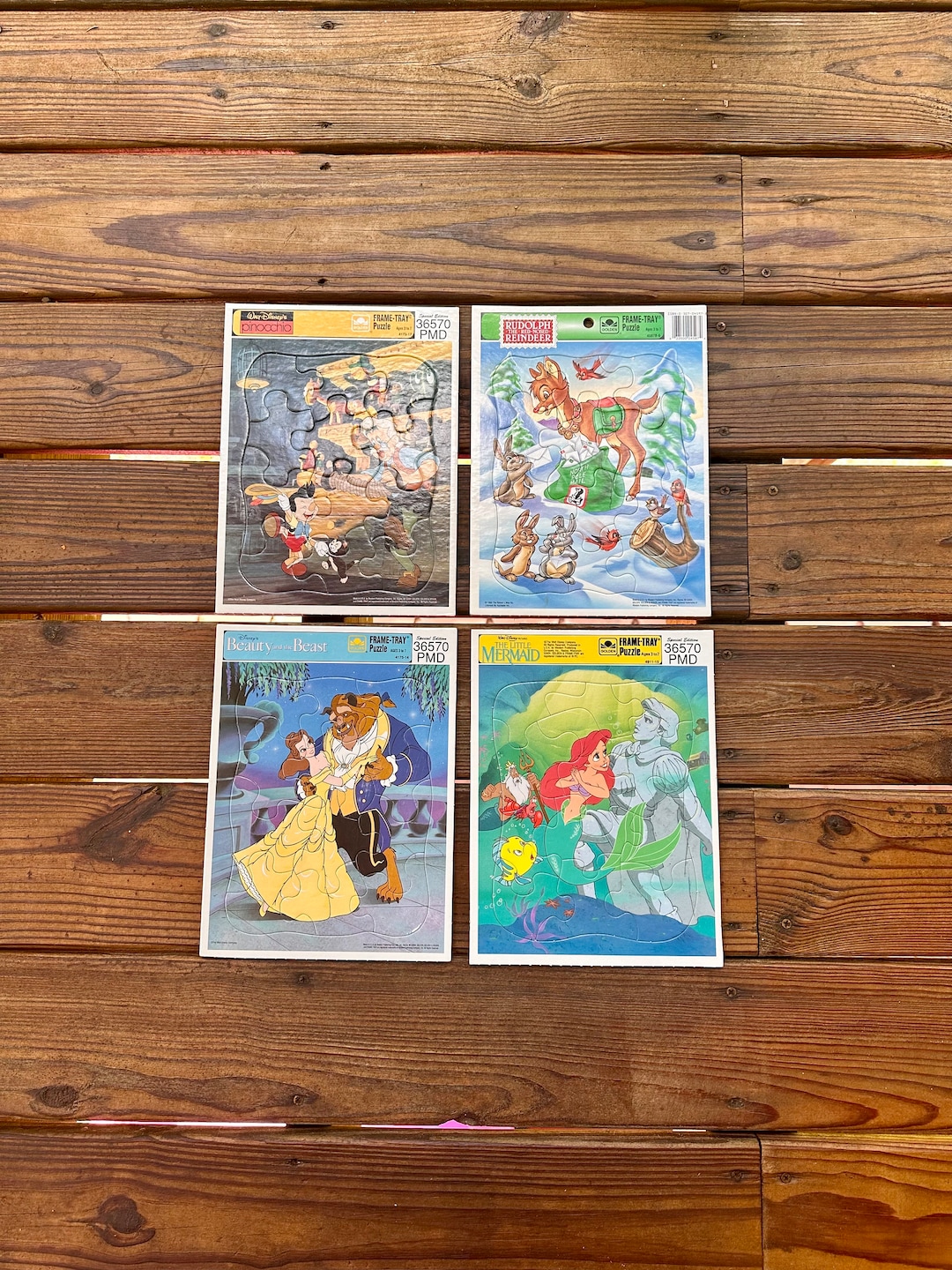 Vintage 1990's Golden Frame Tray Puzzles - Disney's the Little Mermaid ...