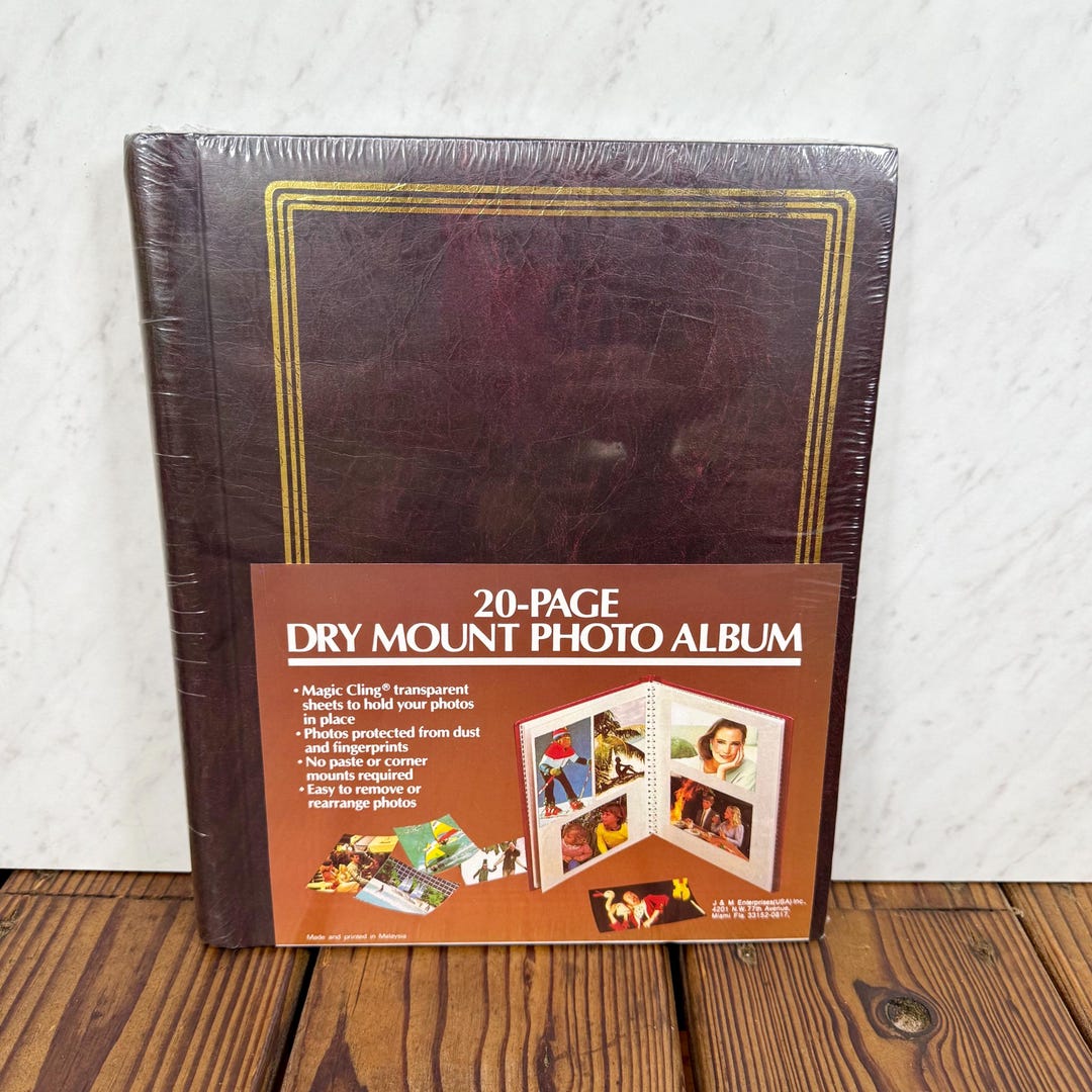 Vintage Dry Mount Photo Album | 20 Page Magic Cling Scrapbook | New ...