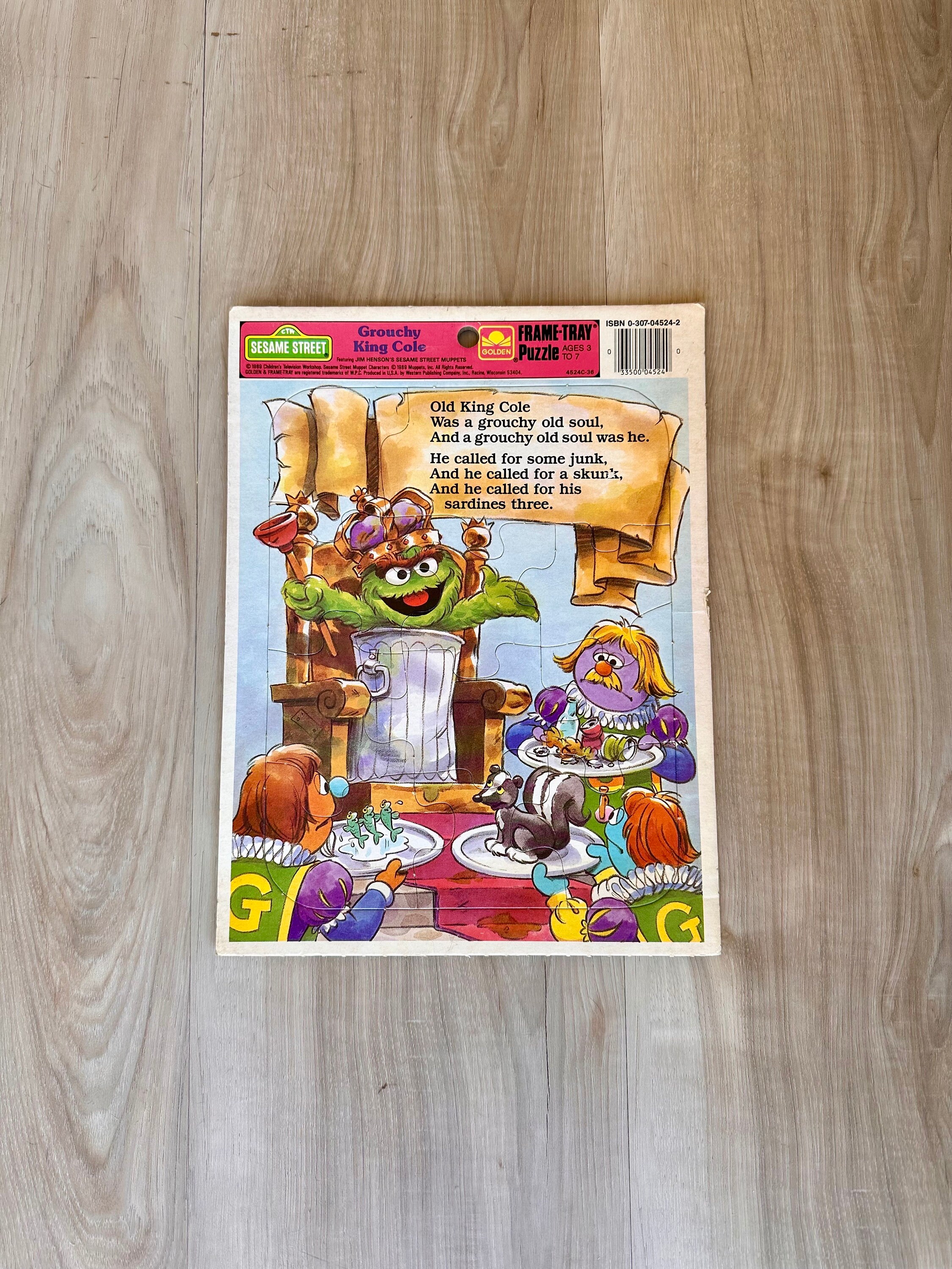 Vintage 1989 Sesame Street Golden Frame-tray 12 Piece Puzzle Grouchy ... Vintage 1989 Sesame Street Golden Frame-tray 12 Piece Puzzle Grouchy ...