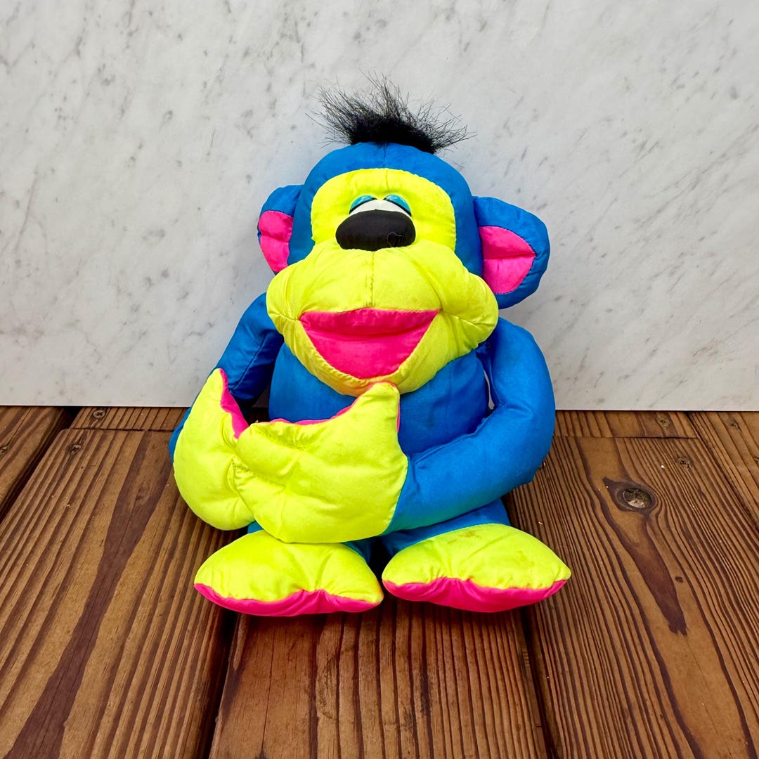 Vintage 1994 Fisher Price Puffalump Blue Chattering Chimp Monkey ...