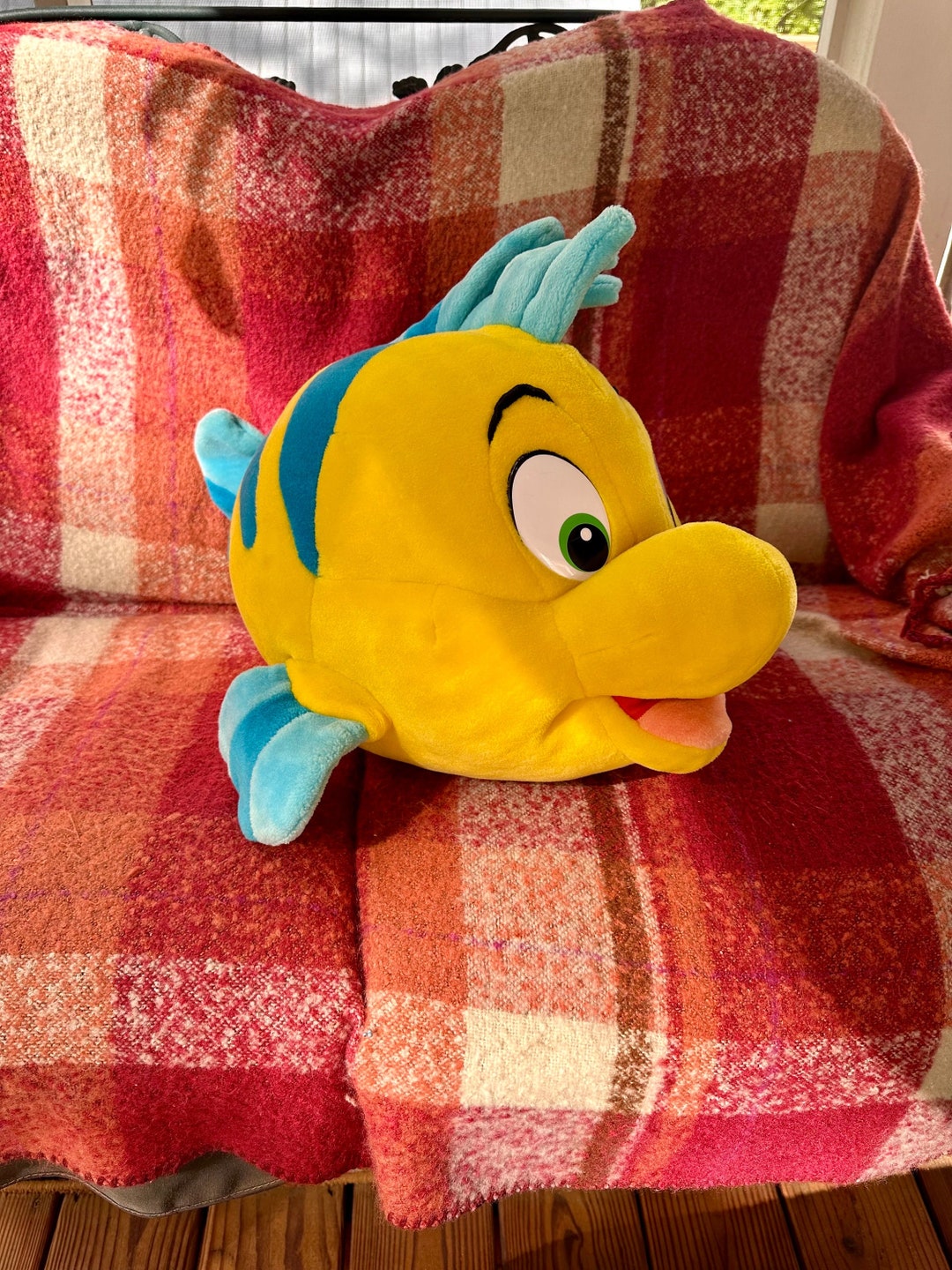 Vintage 90s Disney Flounder Plush – 24” Little Mermaid Ariel Sidekick ...