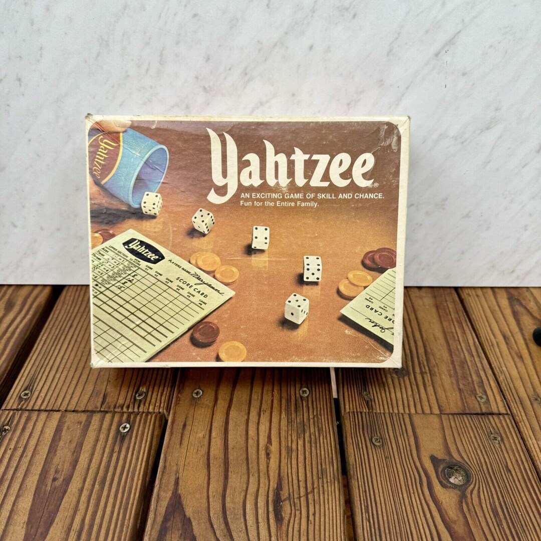 Vintage 1978 Yahtzee Board Game – Complete Dice Set With Blue Cup ...