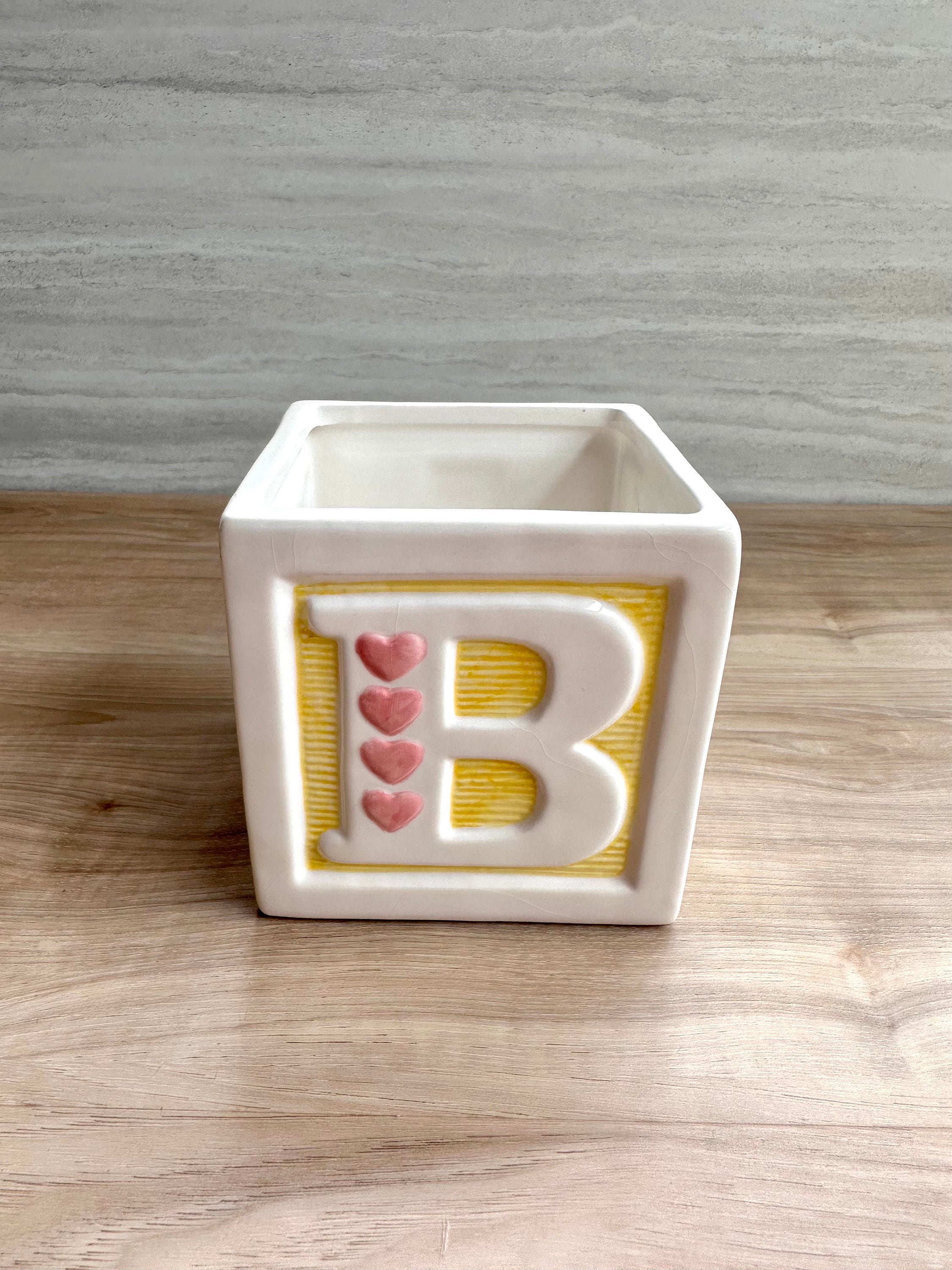 Ceramic Baby Block Planter Vintage Napco Duck Teddy Bear Alphabet A B ...