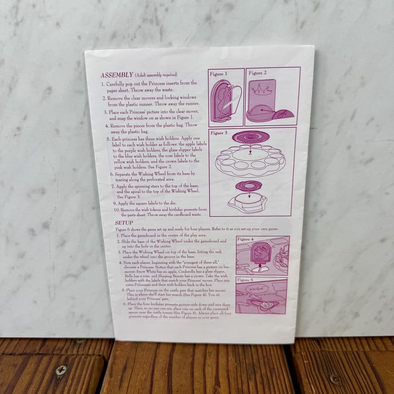 Disney Princess Spinning Wishes Game Instructions Only – Replacement ...