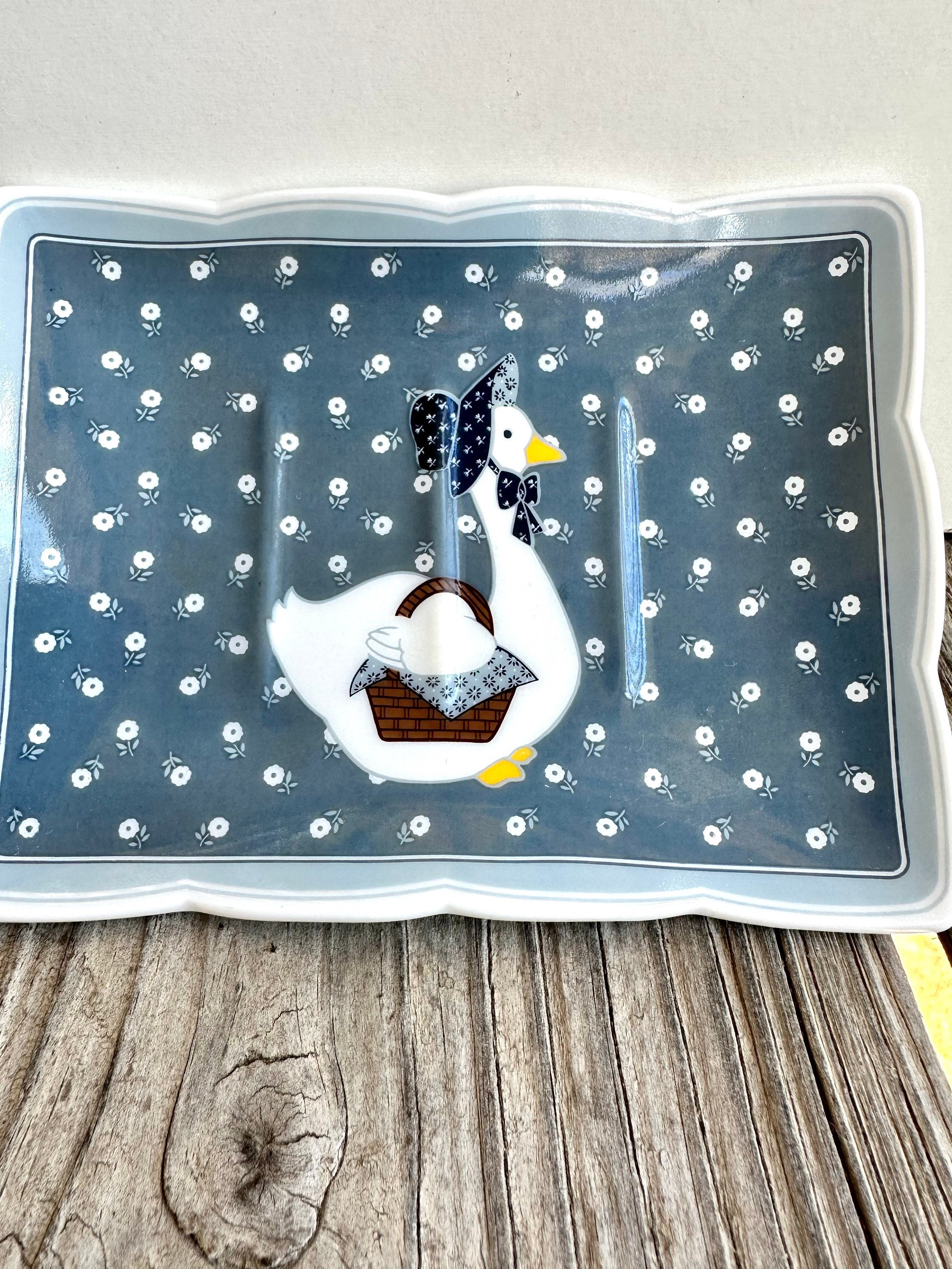 Vintage 1986 Gertrude Goose by Andre Richard Ceramic Trinket Dish Plate Soap Dish Duck Geese ...