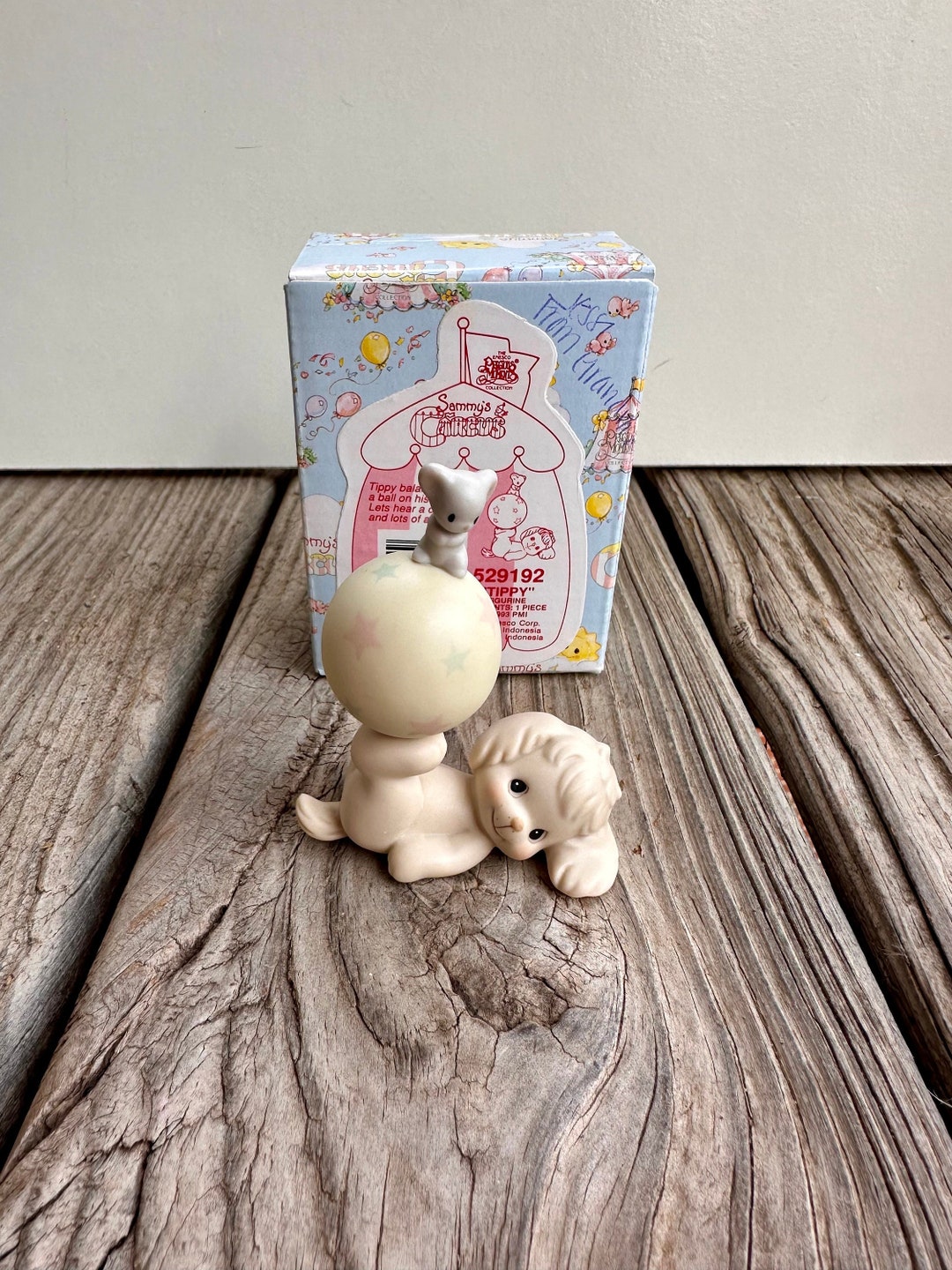 Vintage 1993 Tippy Sammy's Circus by Precious Moments Dog Balancing on ...