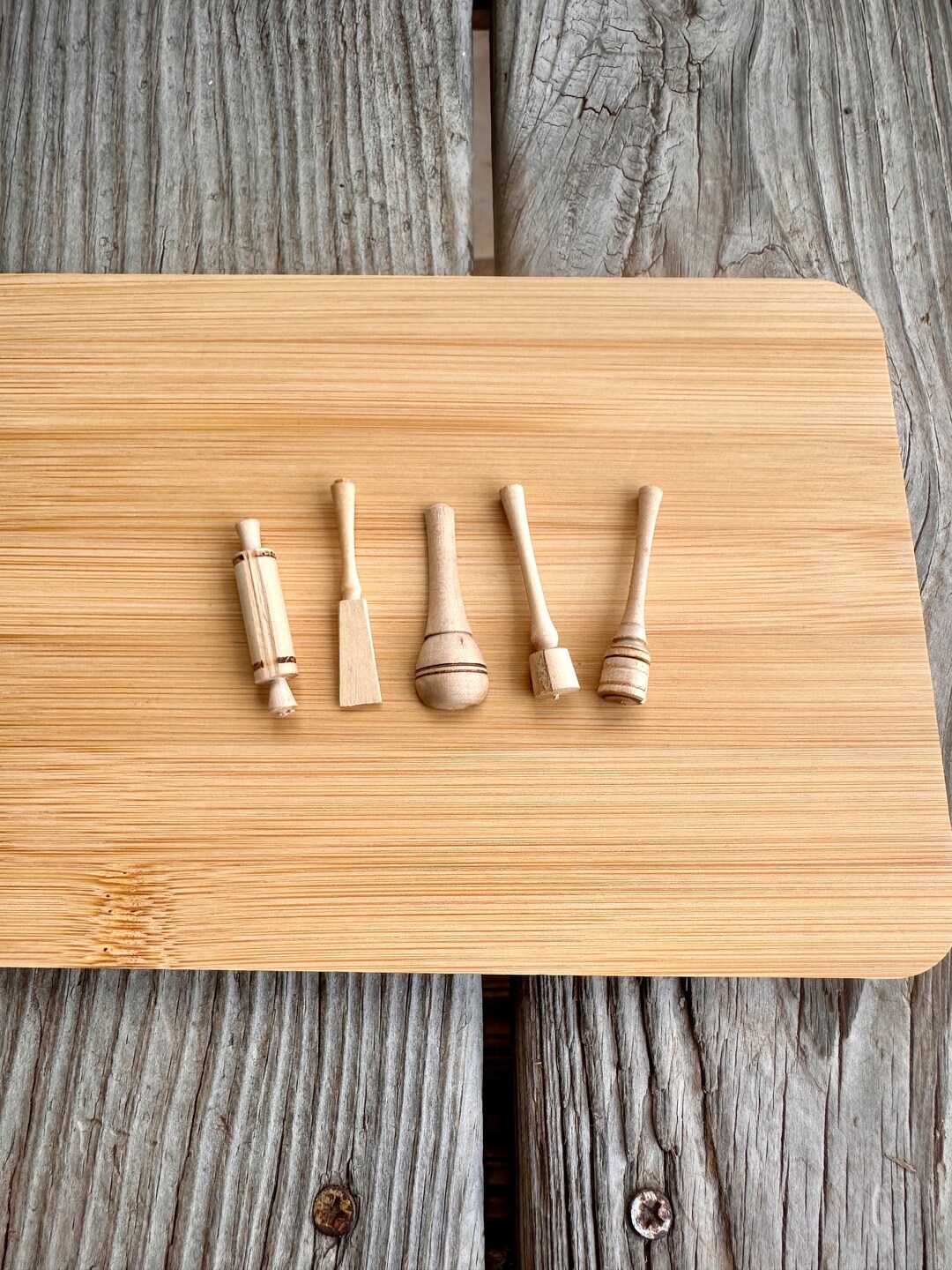 Vintage Set of 5 Miniature Mexican Wooden Kitchen Cooking Utensils ...
