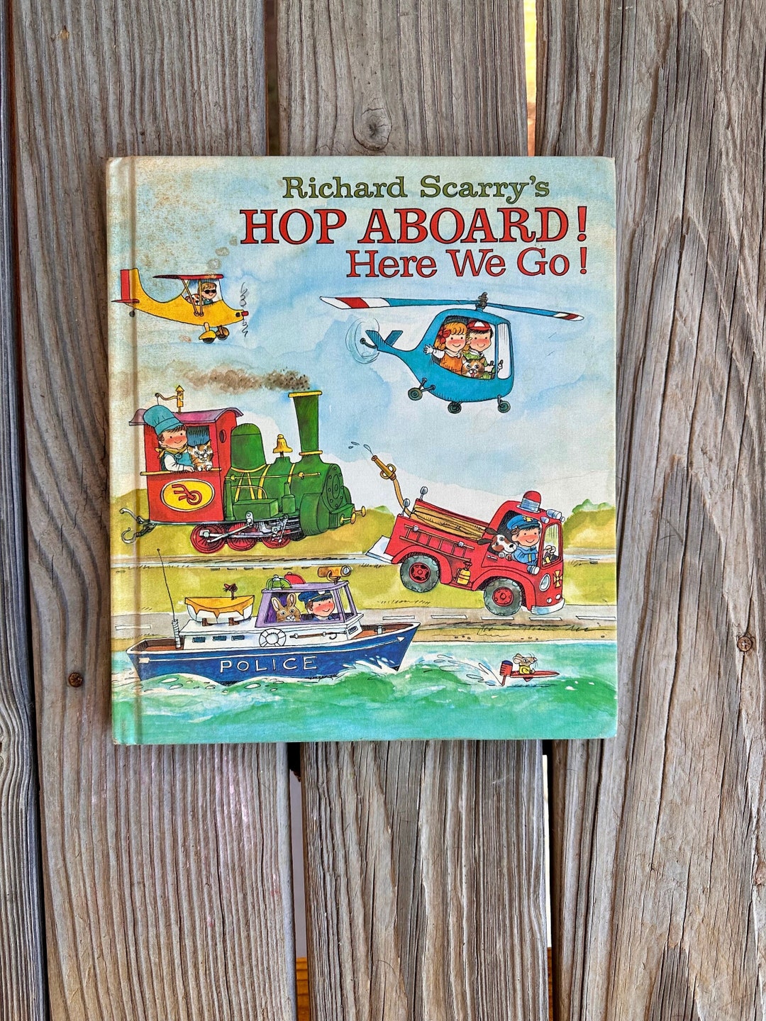 Vintage 1974 Hop Aboard! Here We Go! Children's Hardcover Book by ...