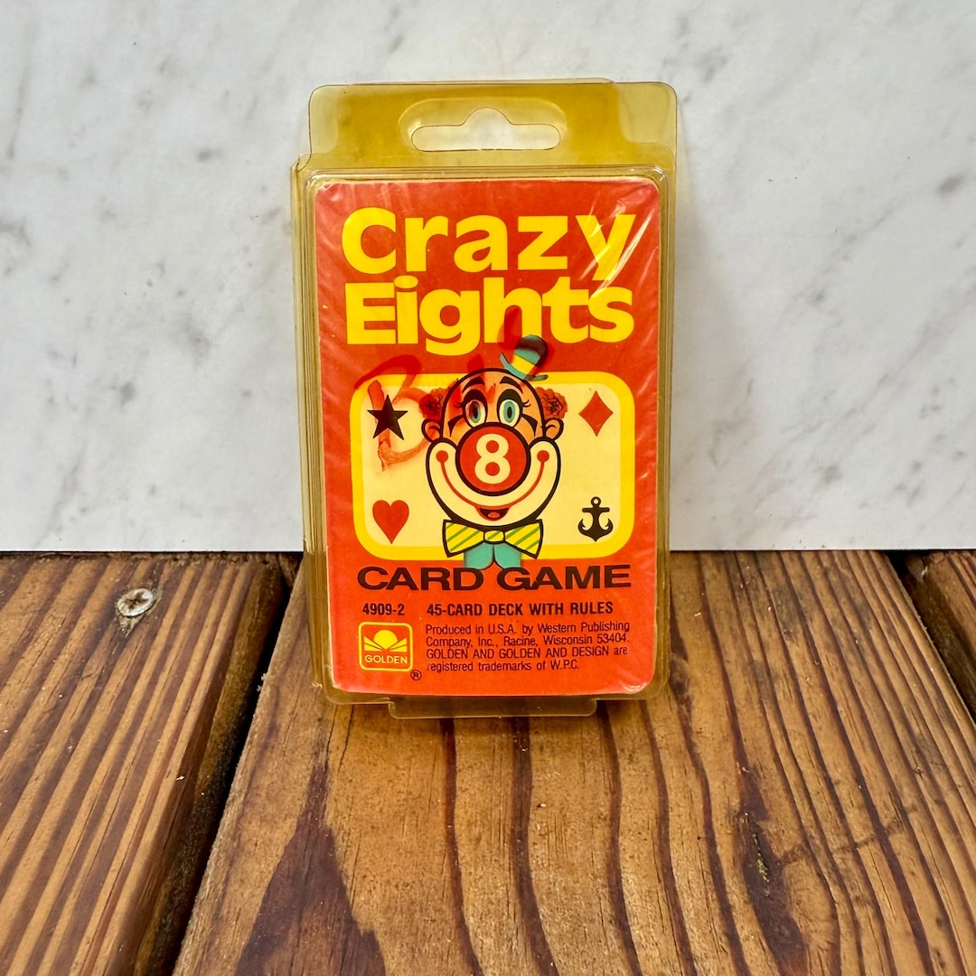Vintage 1988 Golden Crazy Eights Card Game for Kids - Western ...